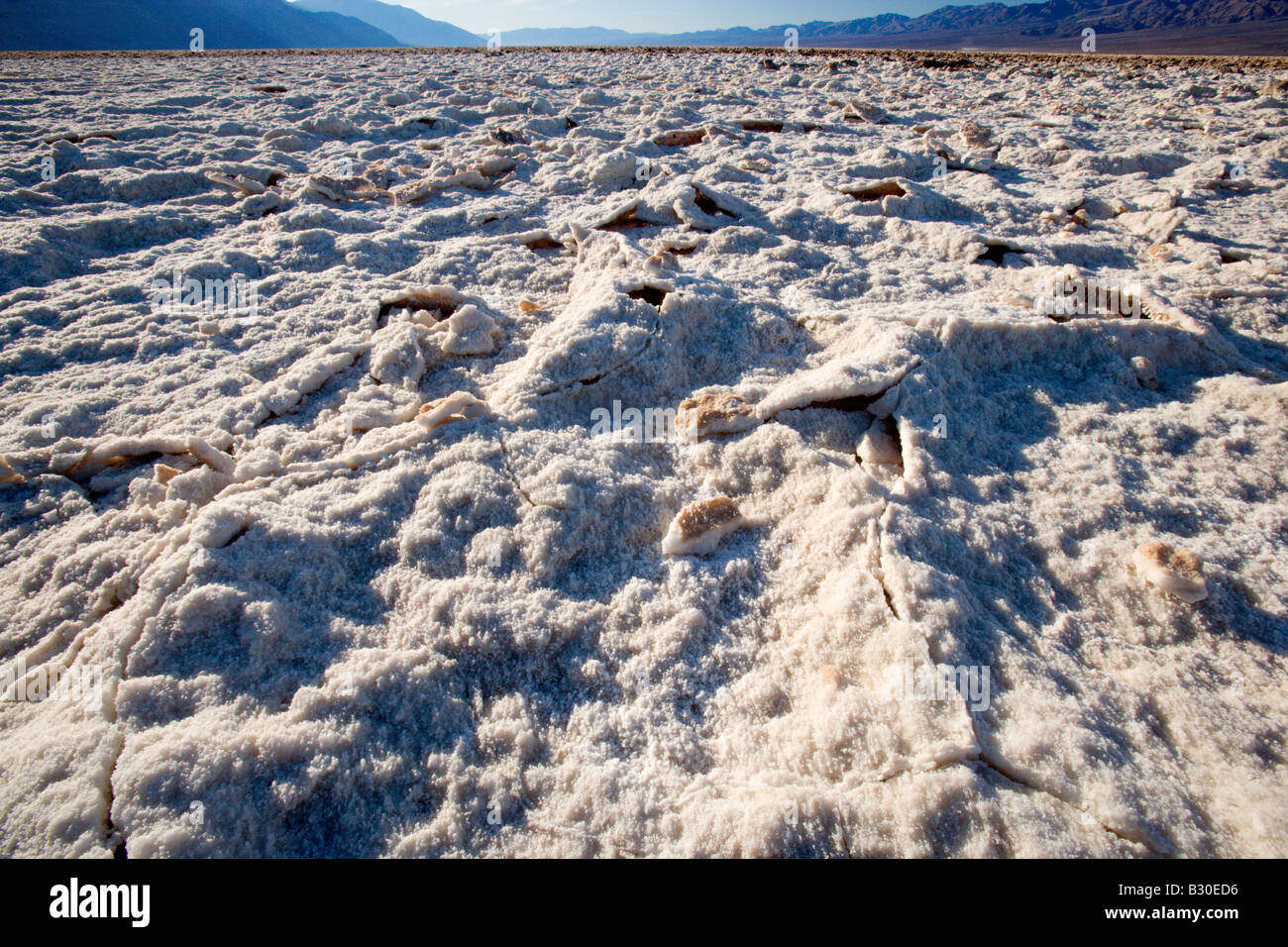 Hardened crystalline salt spires Devils Golf Course Death Valley ...