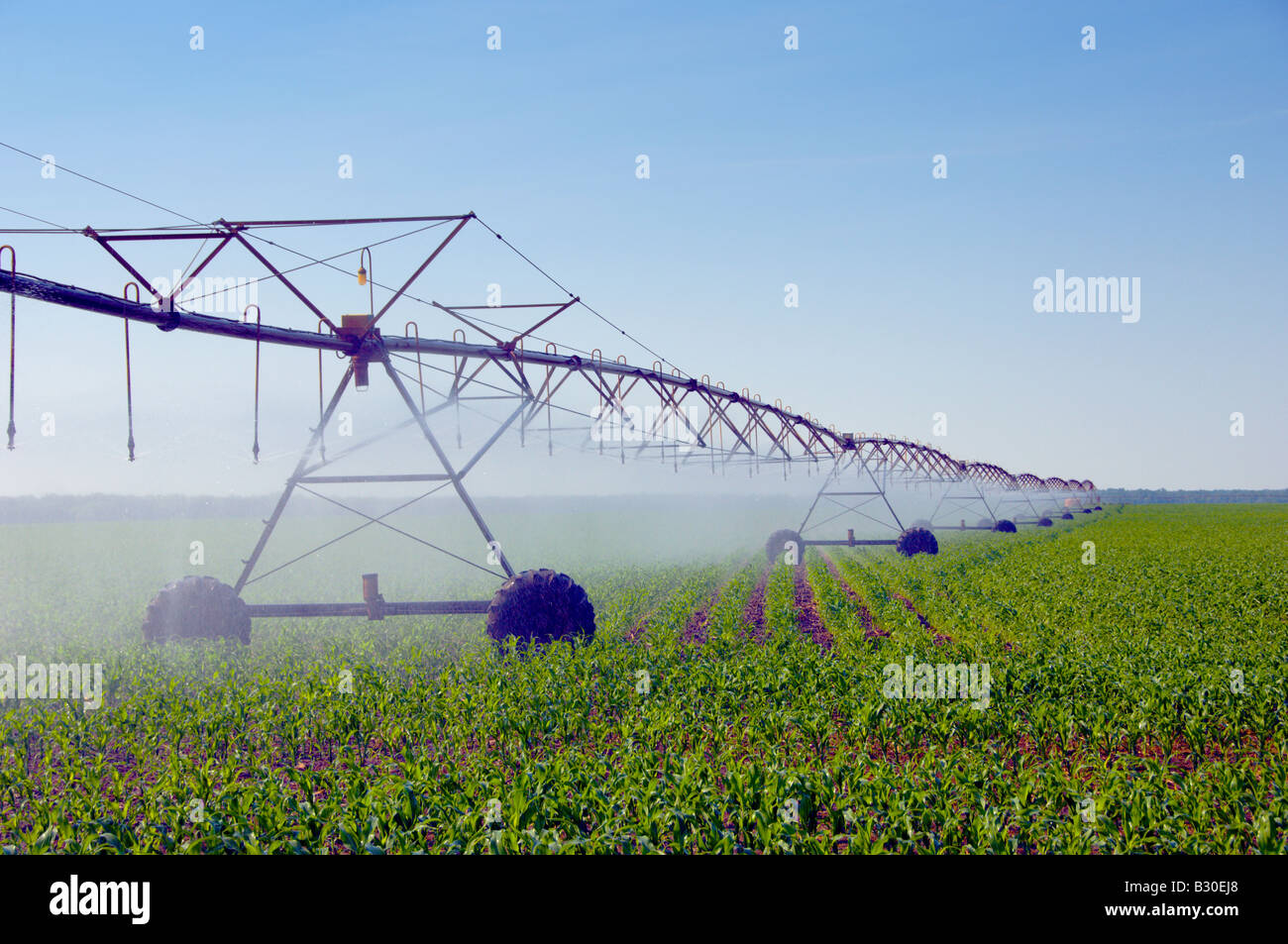 Circular irrigation on a rural farm field in North Dakota USA Stock ...
