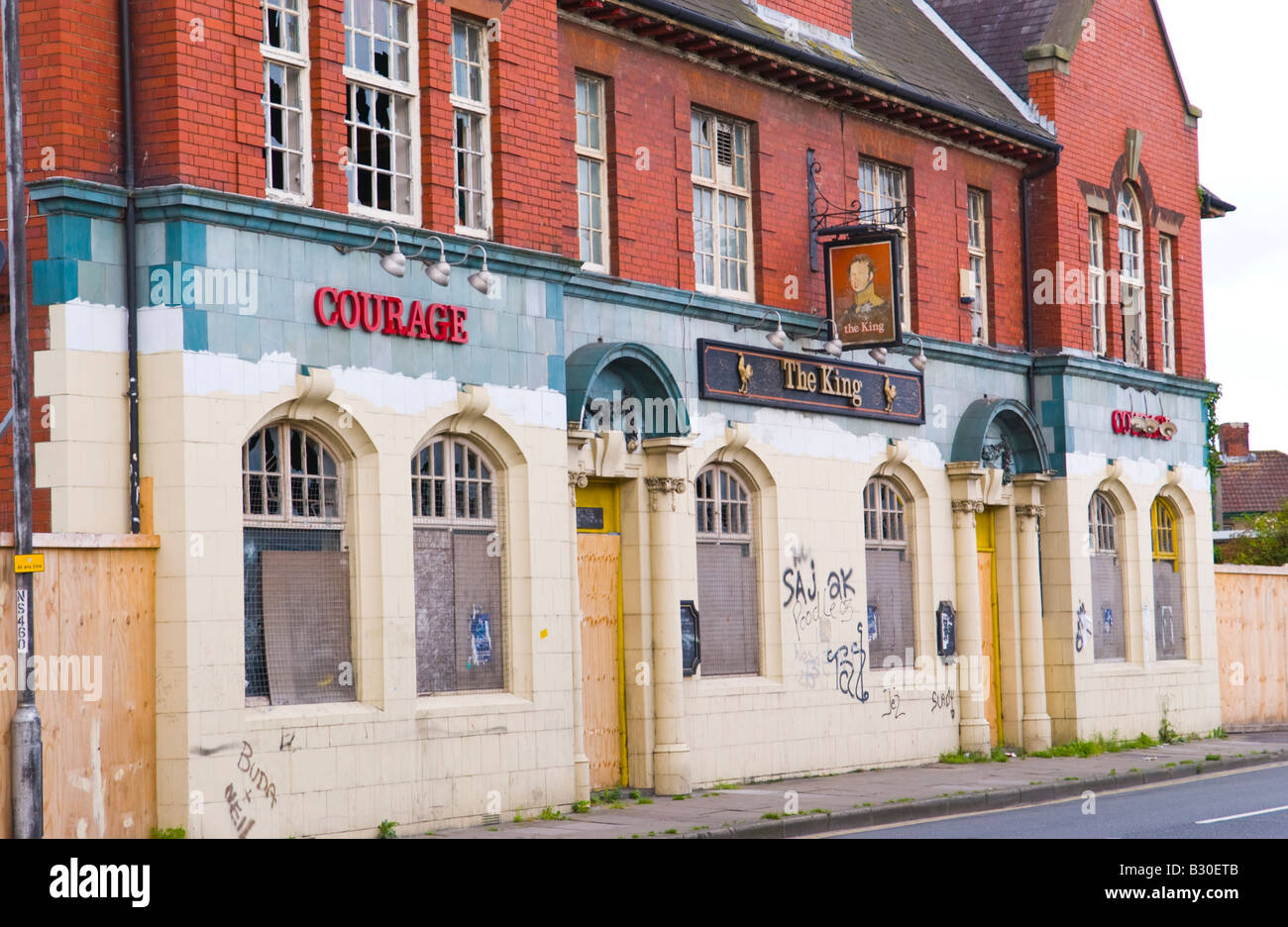 urban decay THE KING derelict COURAGE brewery pub Newport South Wales ...