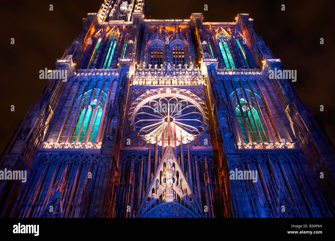 Strasbourg Cathedral at night, Strasbourg, France Stock Photo - Alamy