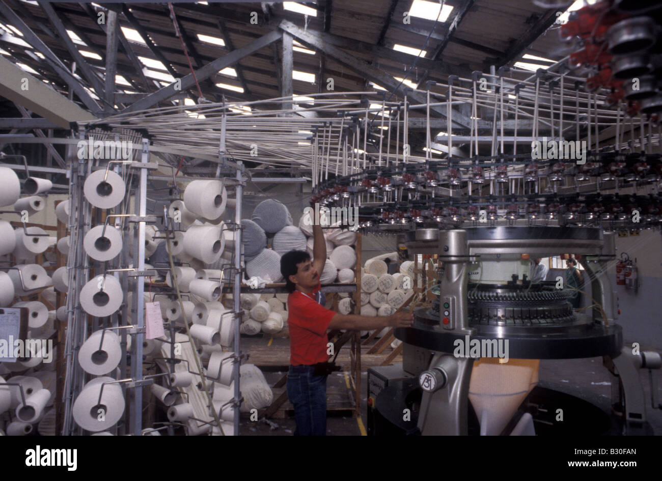 Textile factory operator Stock Photo - Alamy
