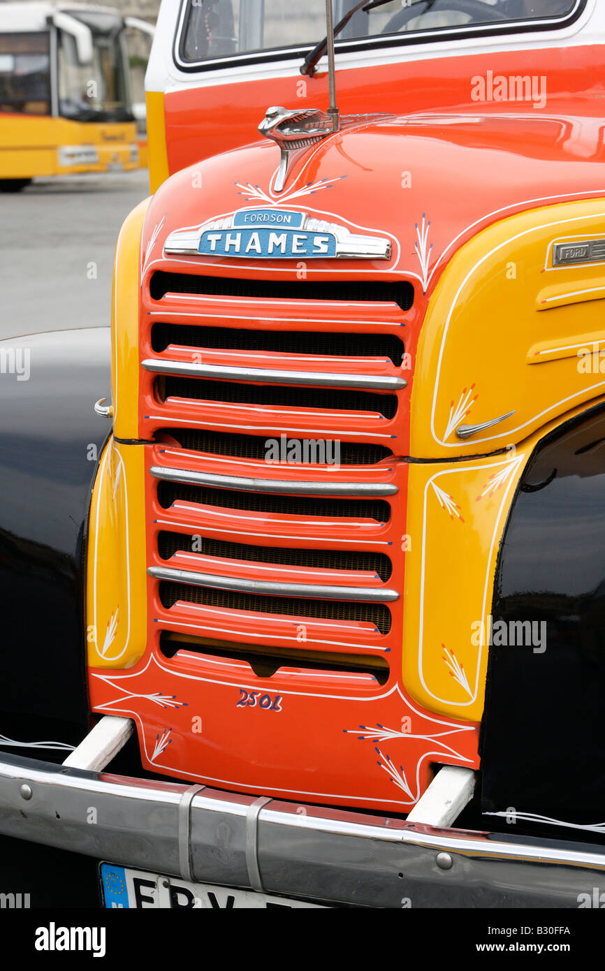Classic Malta Bus, close-up front Stock Photo - Alamy