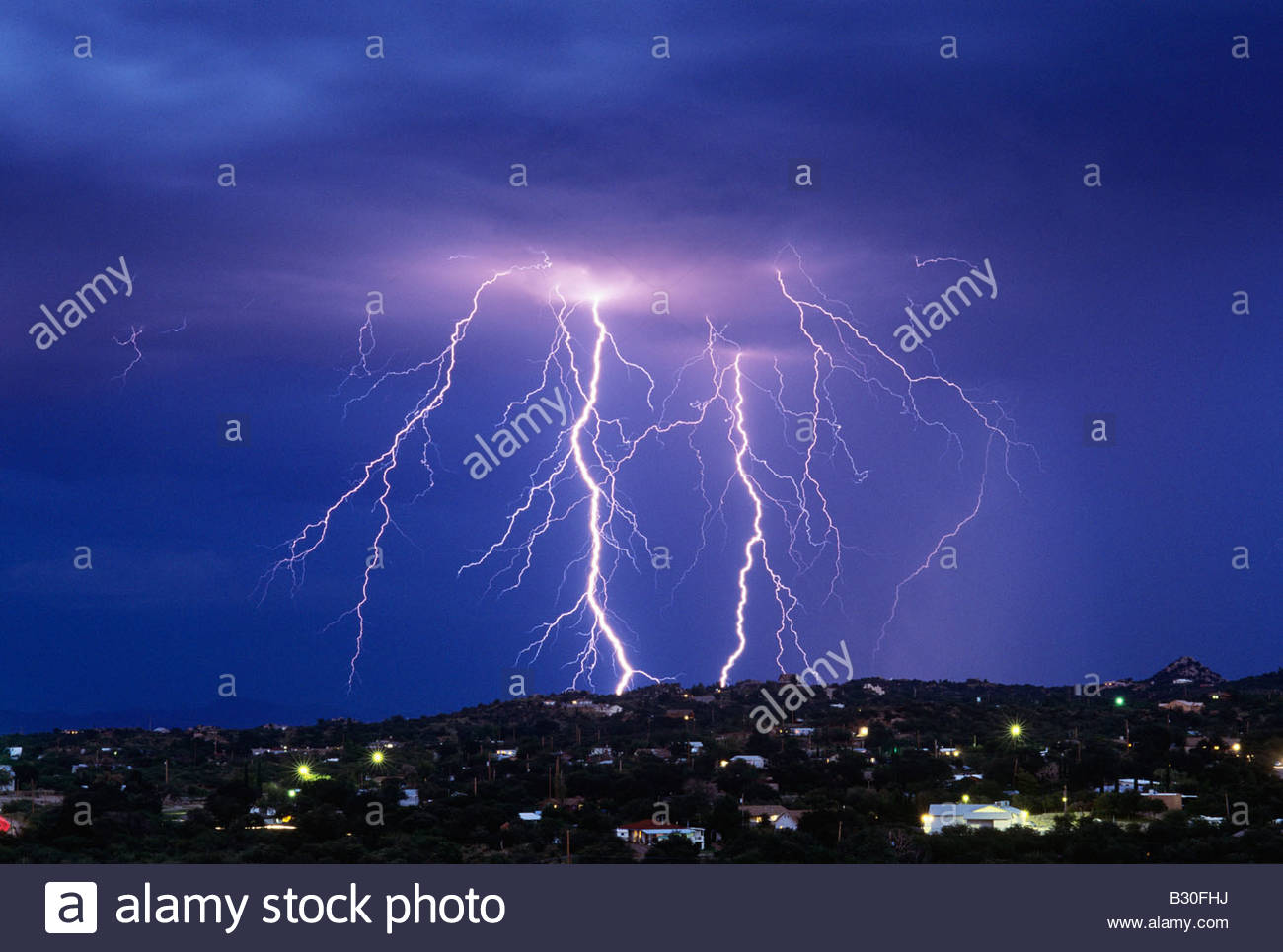 Dramatic Lightning Storm Houses High Resolution Stock Photography and ...