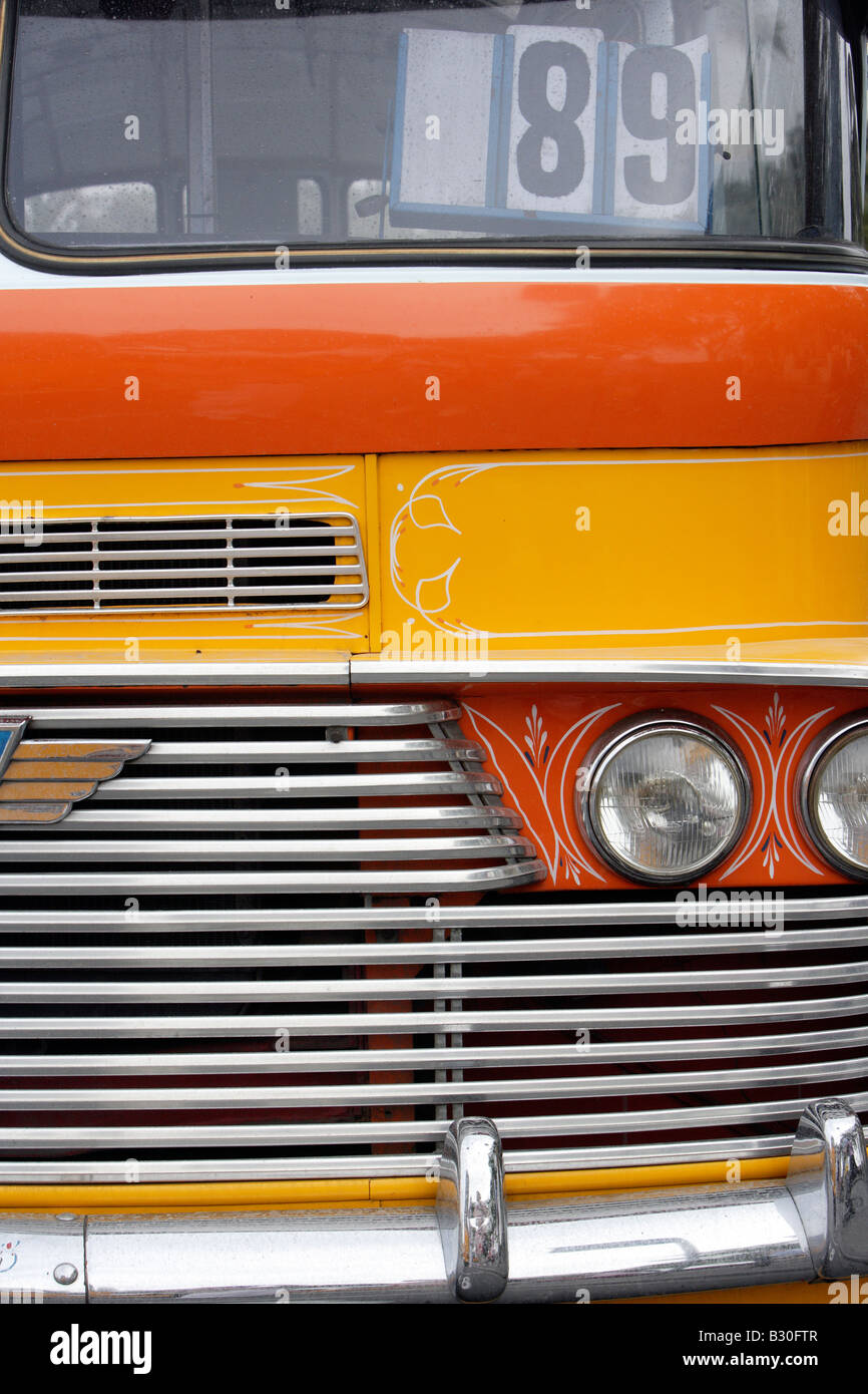 Classic Malta Bus, close-up, front Stock Photo - Alamy