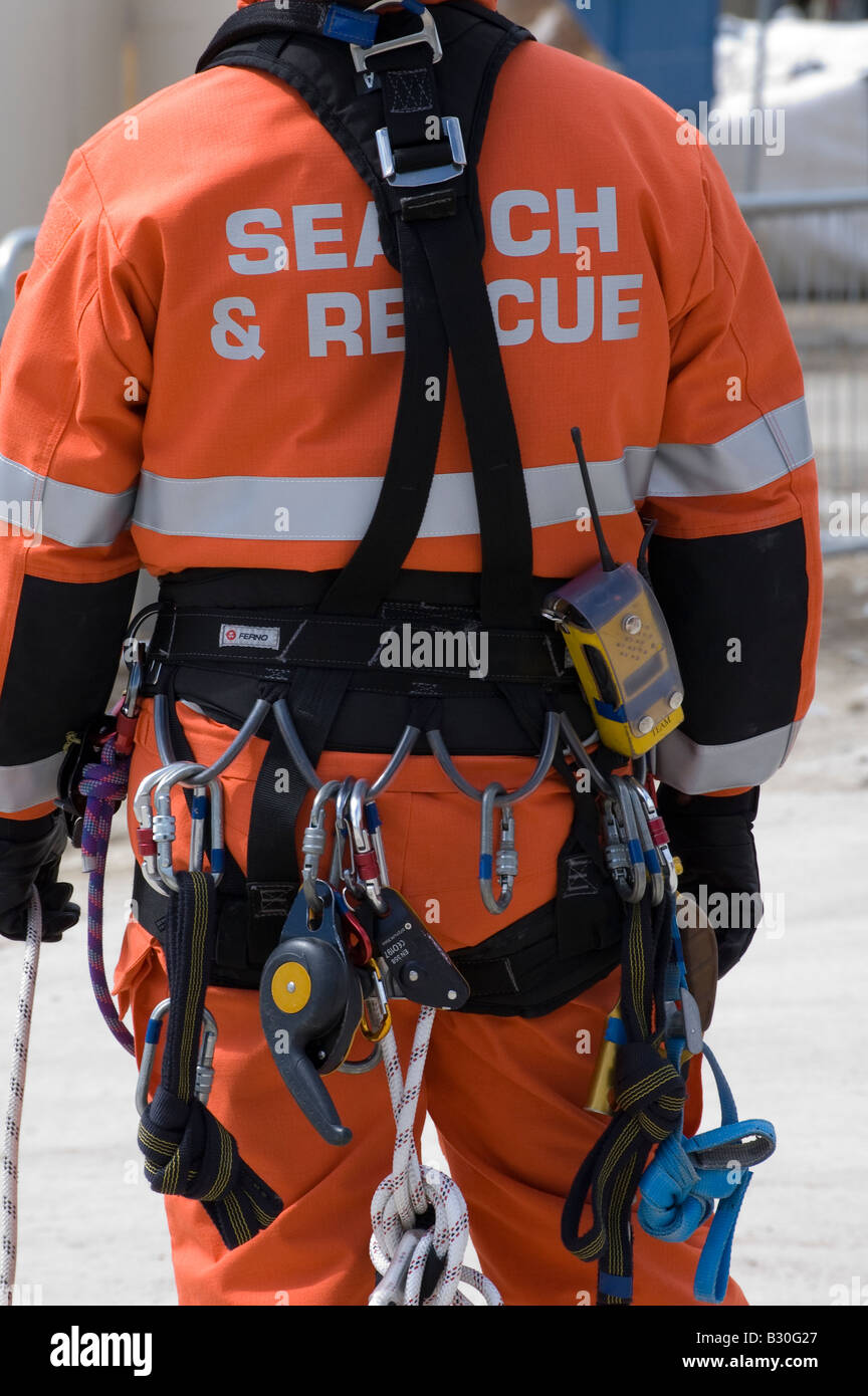 Fire & Rescue practice on Tower Crane Stock Photo - Alamy