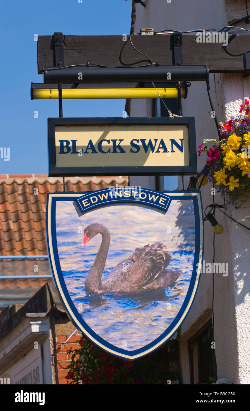 BLACK SWAN pub in village of Edwinstowe Nottinghamshire England UK EU ...
