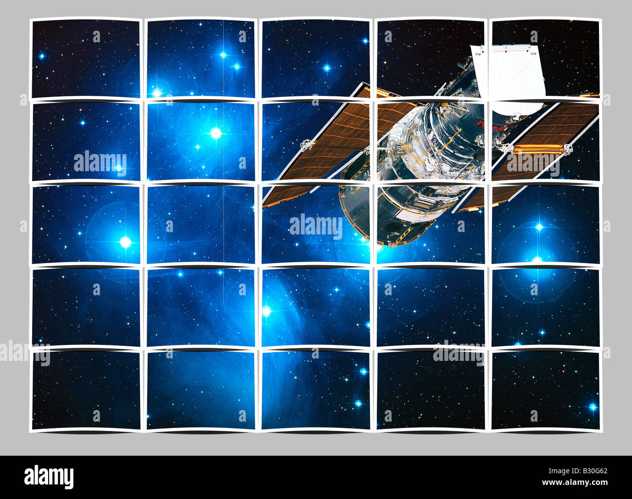 tiled photograph of NASA Hubble Telescope in outer space Stock Photo ...