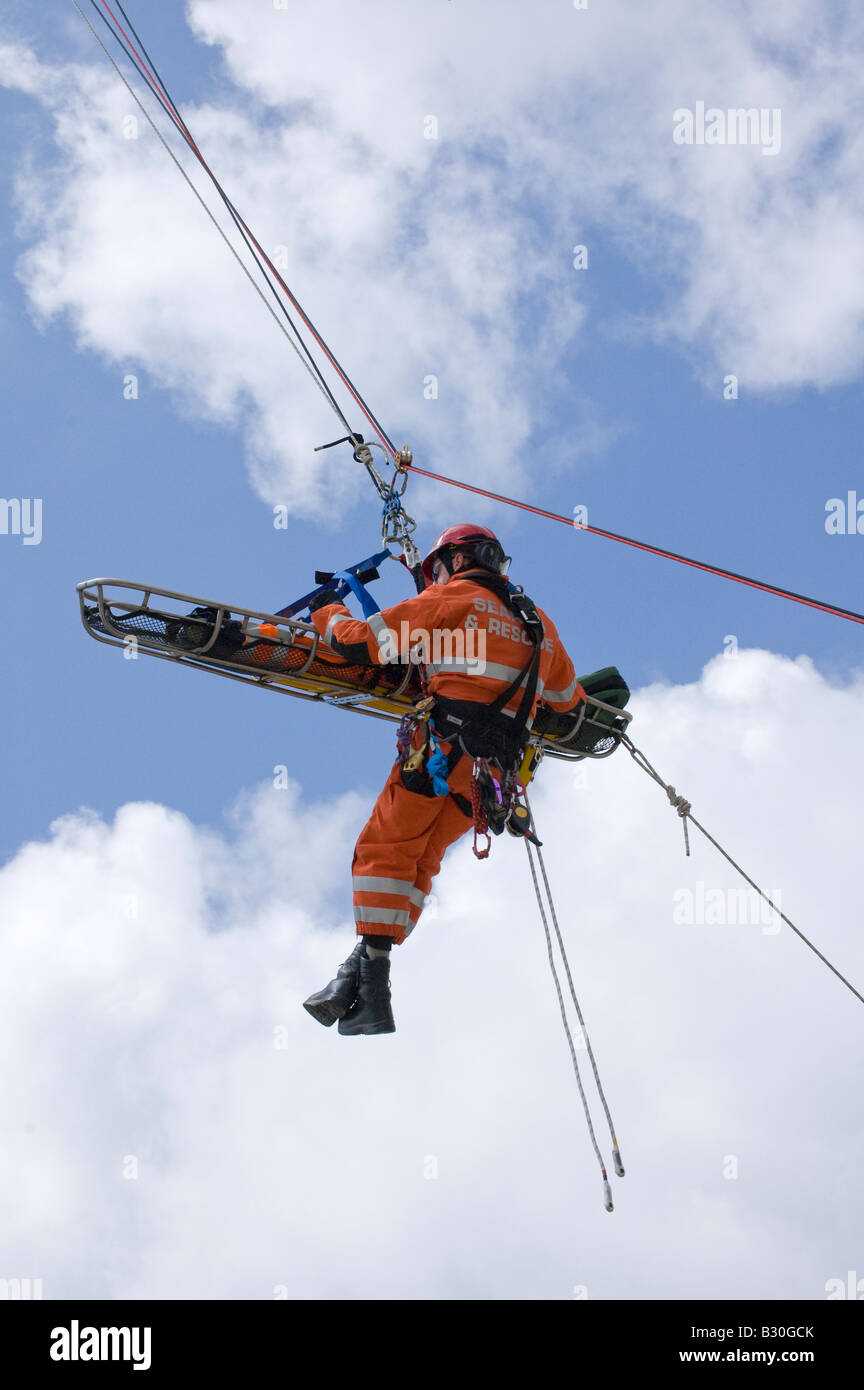 Fire & Rescue practice on Tower Crane Stock Photo - Alamy