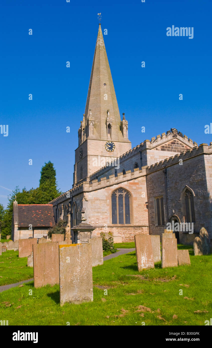 Church of St Mary in village of Edwinstowe Nottinghamshire England UK ...