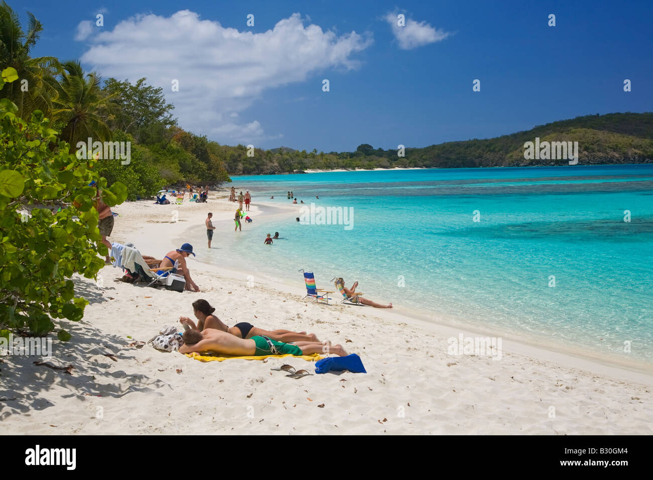 Hawksnest Bay Beach in the Virgin Islands National Park on the ...