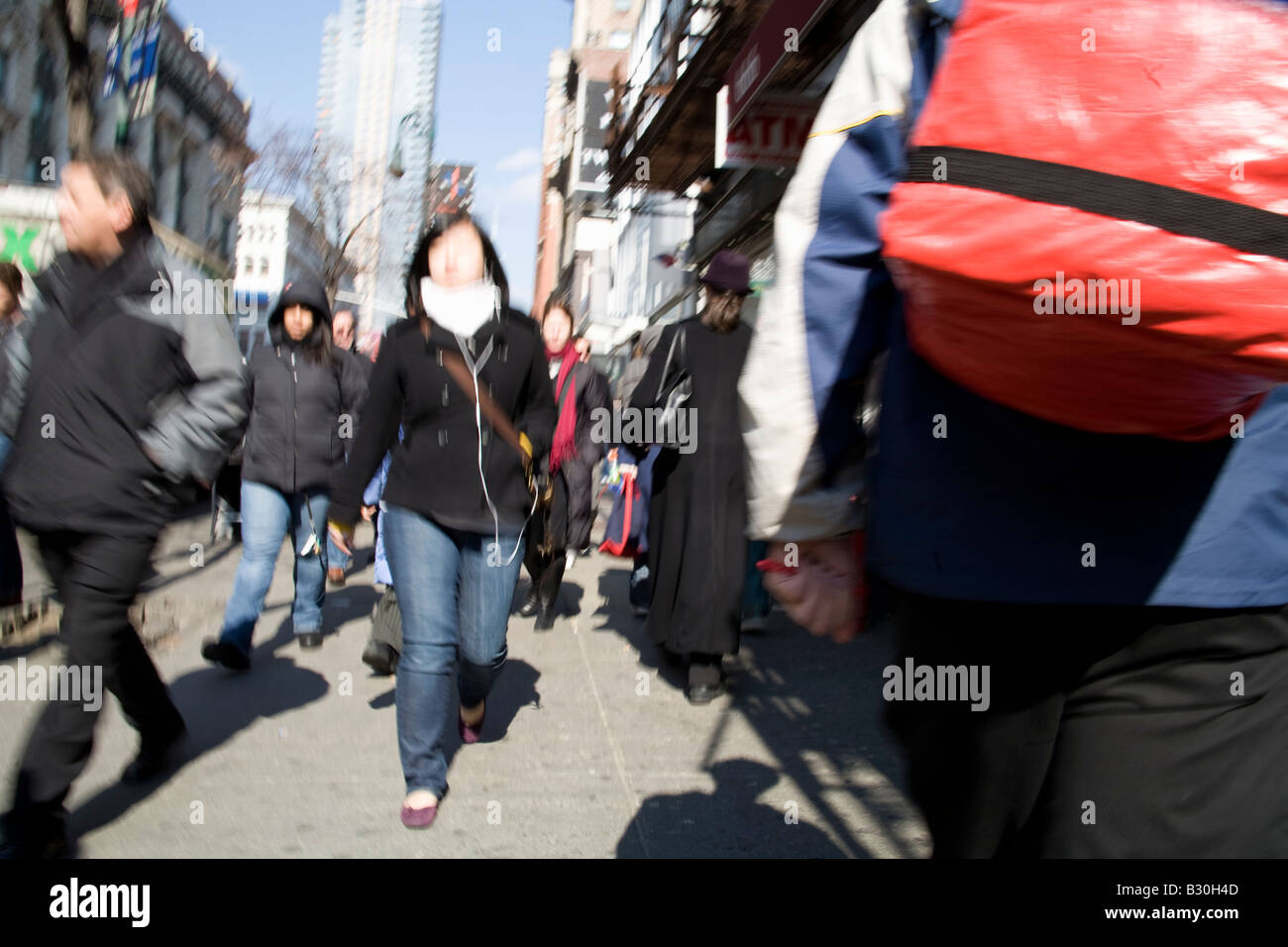 blurred photo of crowded sidewalk in New York City Stock Photo - Alamy