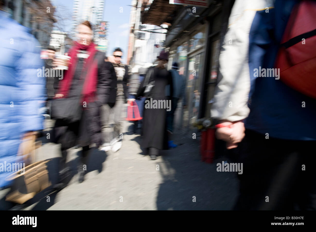 blurred photo of crowded sidewalk in New York City Stock Photo - Alamy
