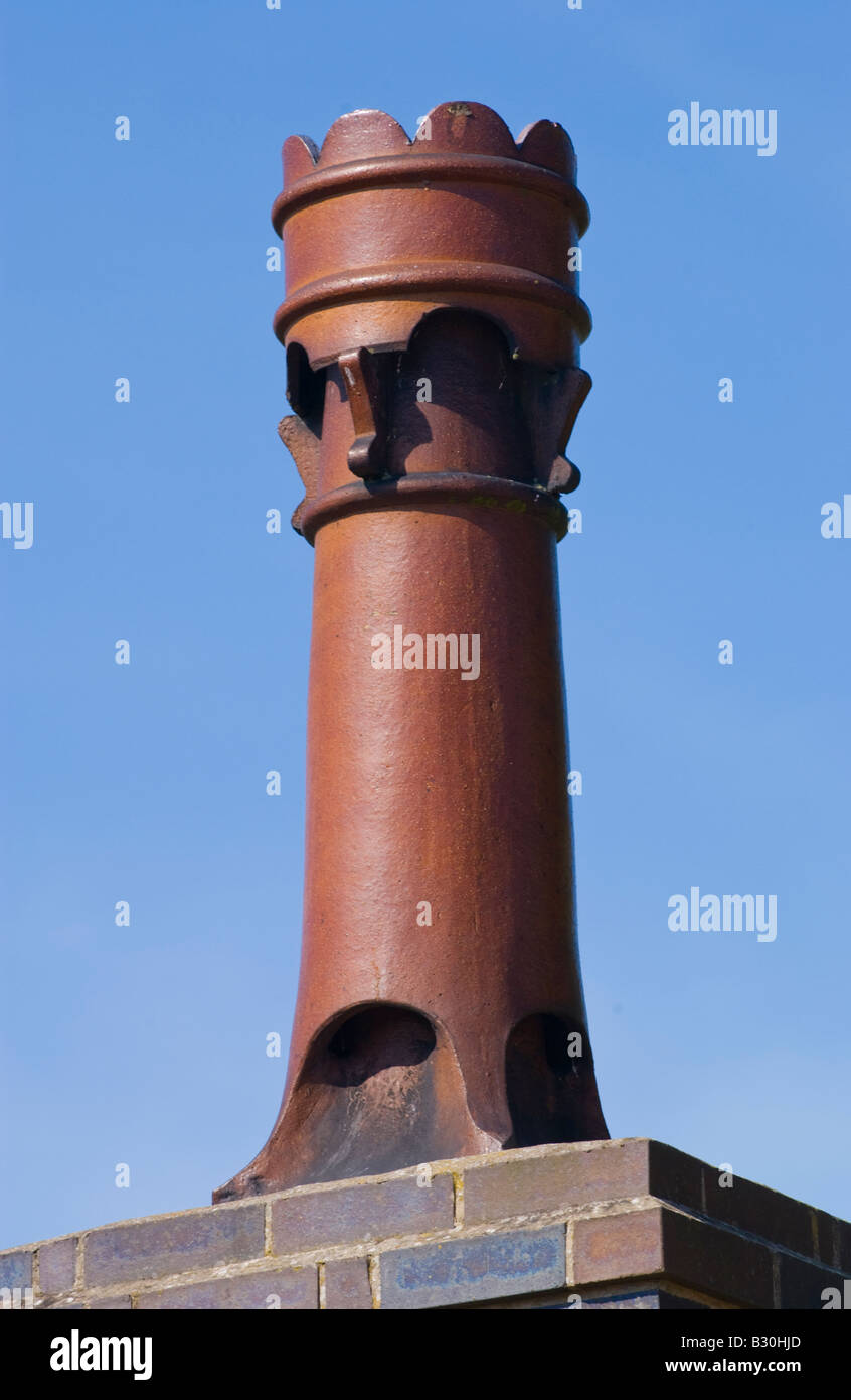 Ornate chimney in village of Edwinstowe Nottinghamshire England UK EU ...