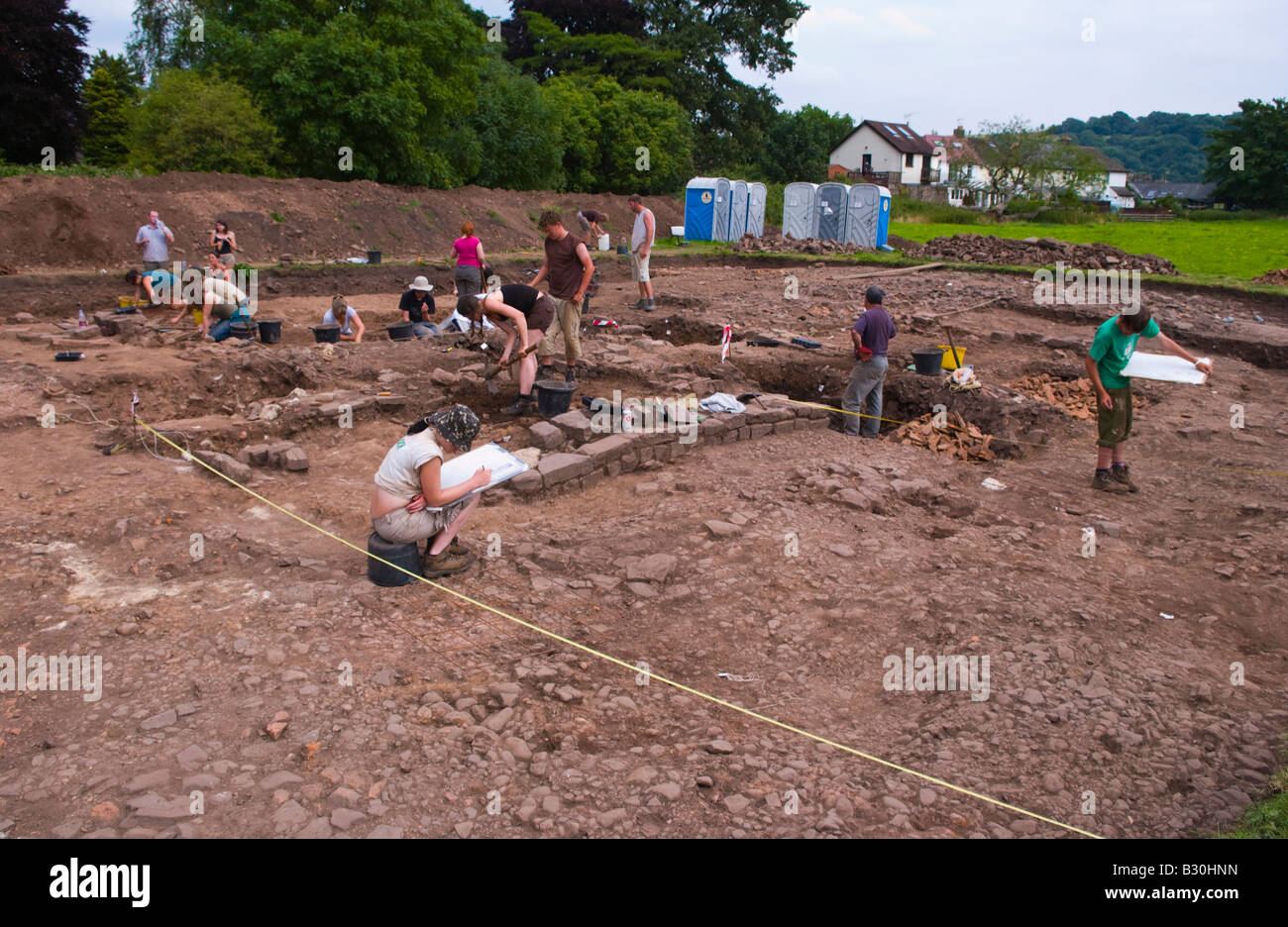 Archaeologists excavate a warehouse of the Roman Second Augustan Legion ...