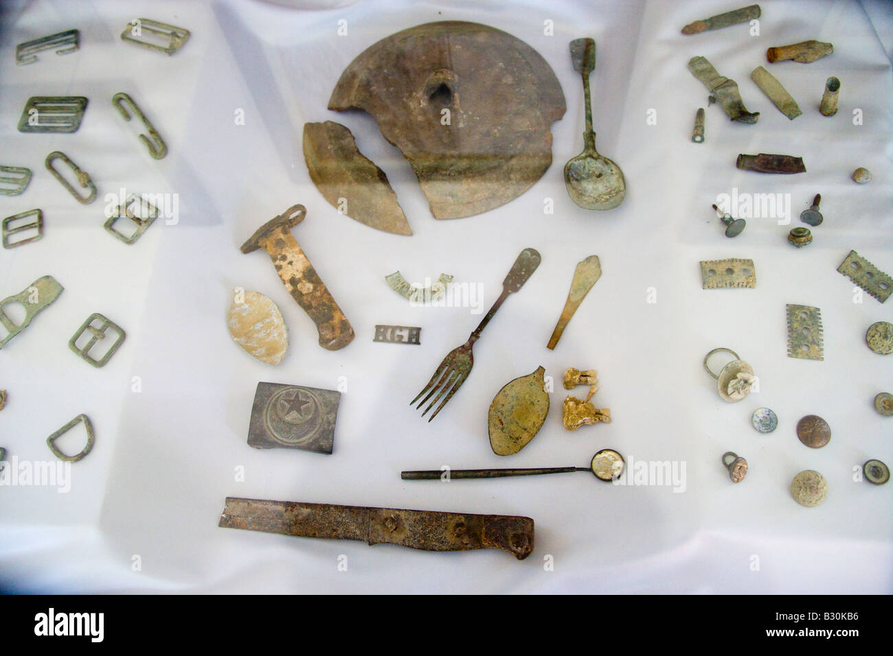 Battlefield artifacts exhibited in a war museum in Gallipoli Canakkale ...