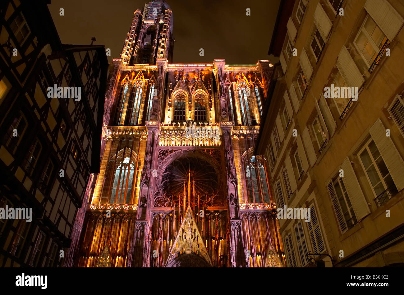 Strasbourg Cathedral at night, Strasbourg, France Stock Photo - Alamy