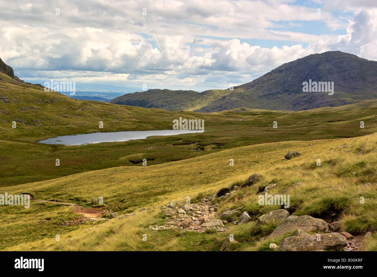 Wetherlam and Red Tarn seen from between Crinkle Crags and Cold Pike in ...