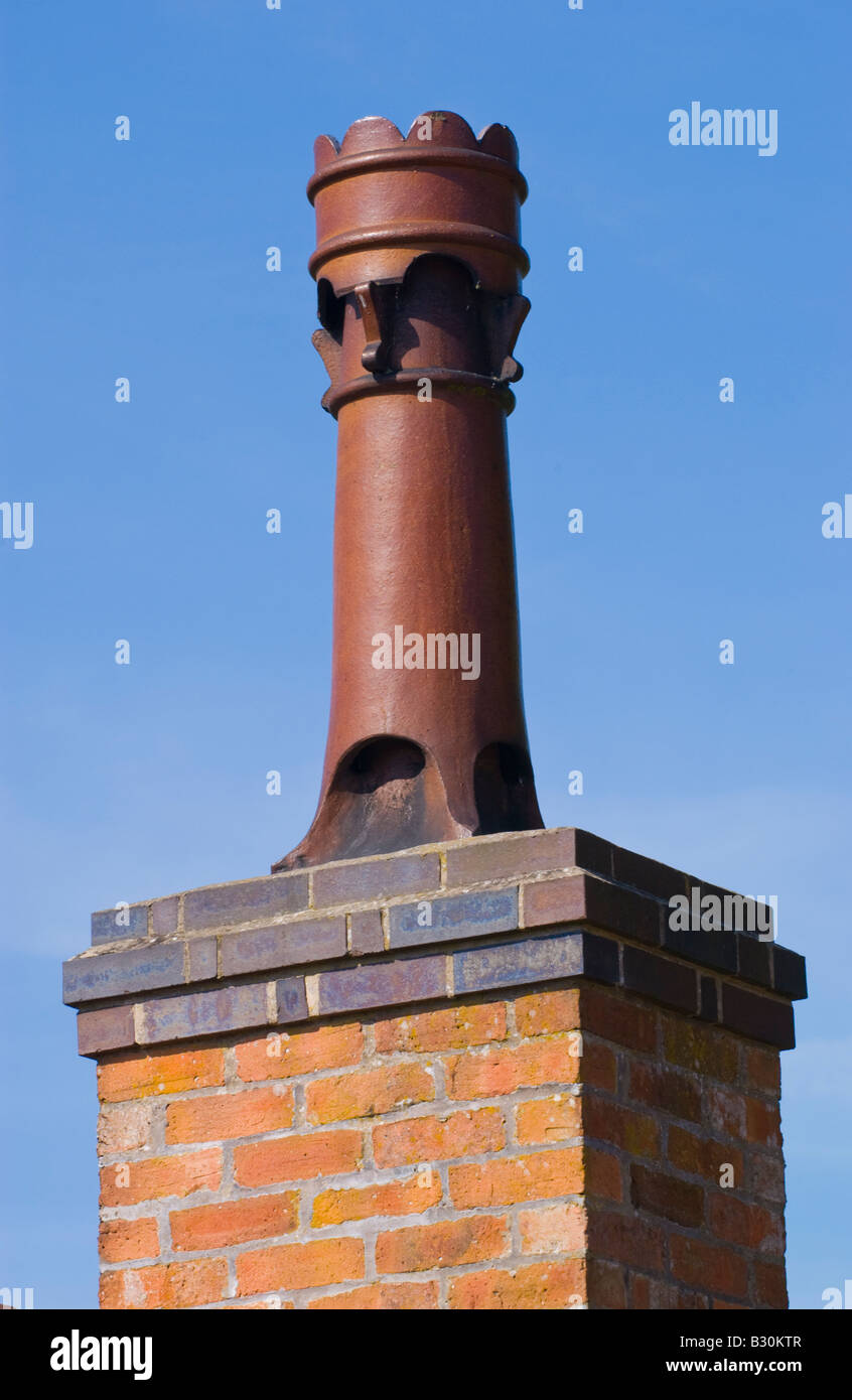 Ornate chimney in village of Edwinstowe Nottinghamshire England UK EU ...