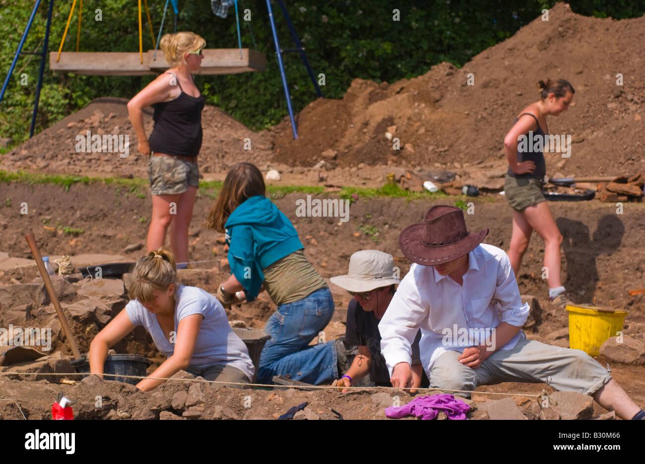 Archaeologists excavate a warehouse of the Roman Second Augustan Legion ...