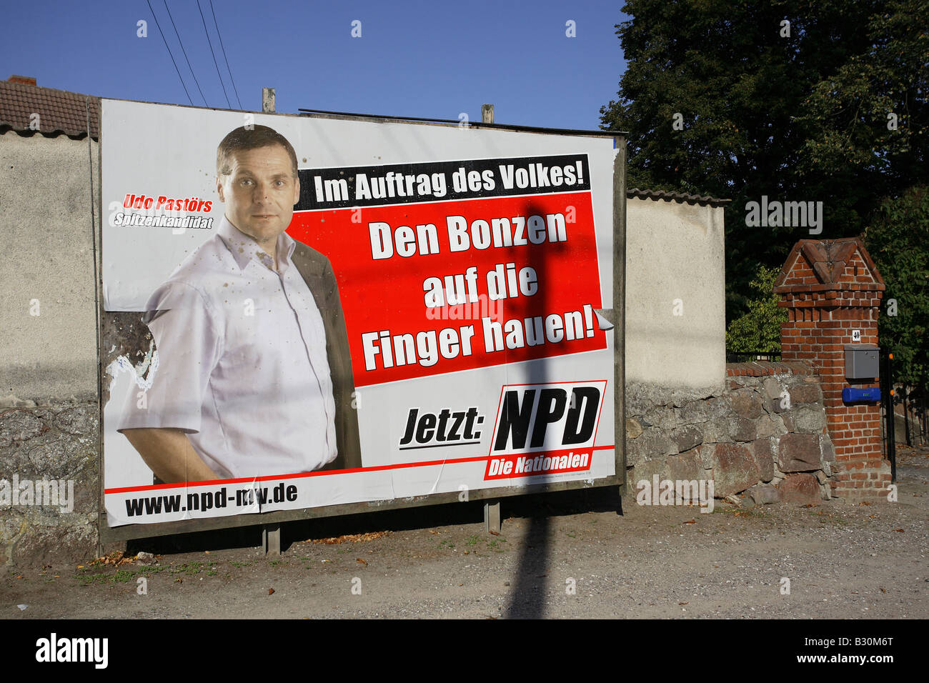 Election poster of the National Democratic Party of Germany, Jarmen ...