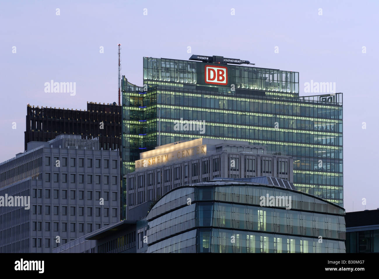Beisheim-Center and DB headquarters at the Potsdam Square, Berlin ...