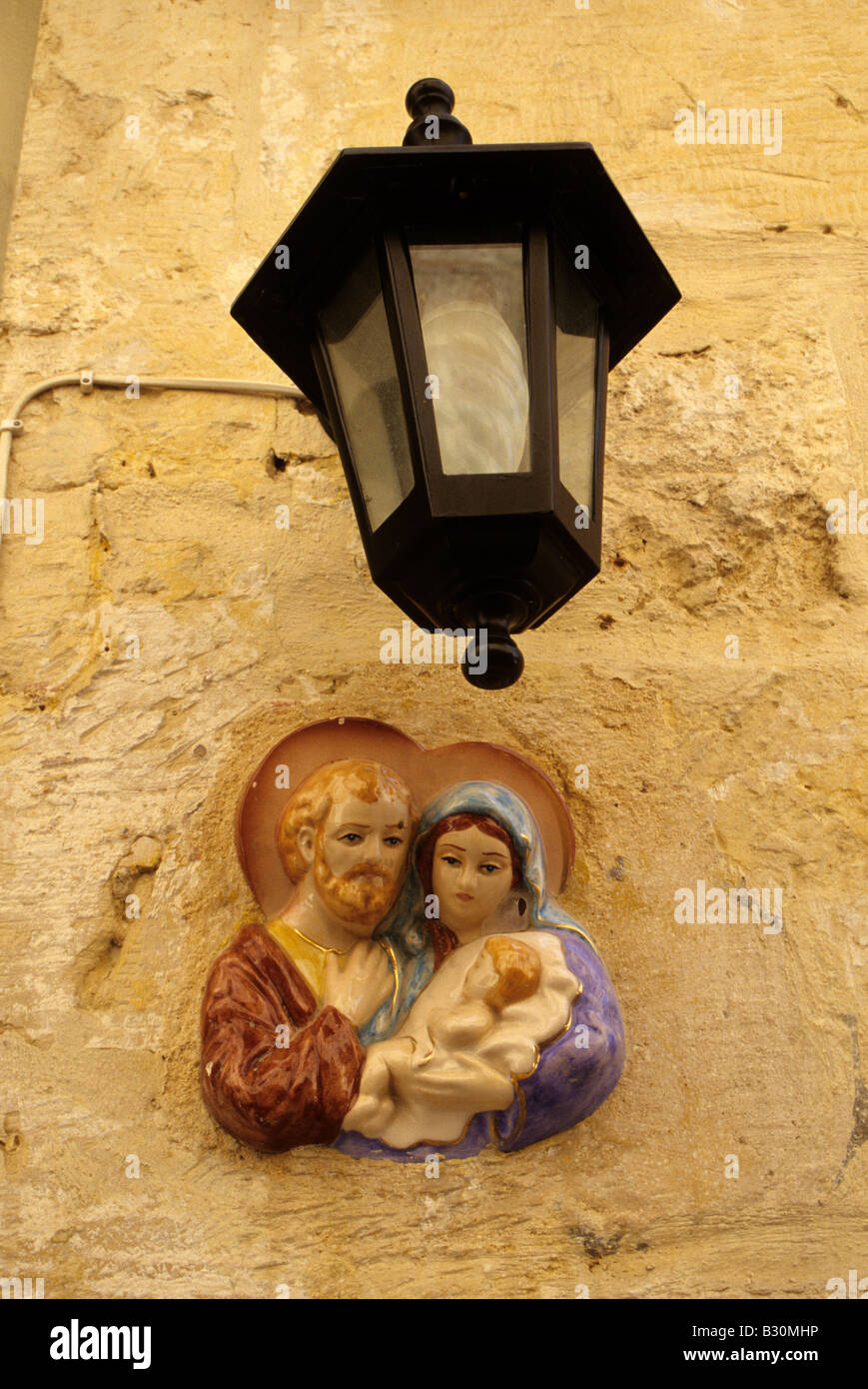 Mdina, Malta. Ceramic Wall Decoration, Holy Family, Jesus Mary and ...