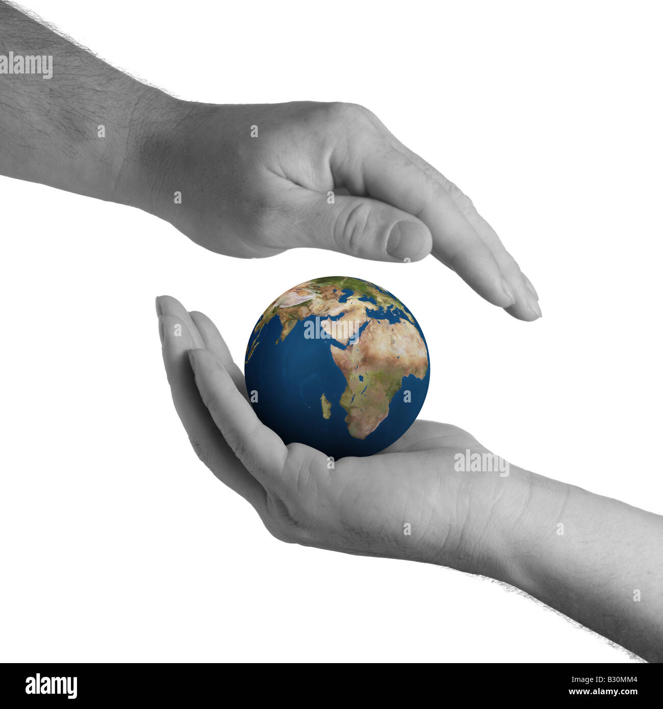 Planet the earth in human hands Concept about preservation of the ...