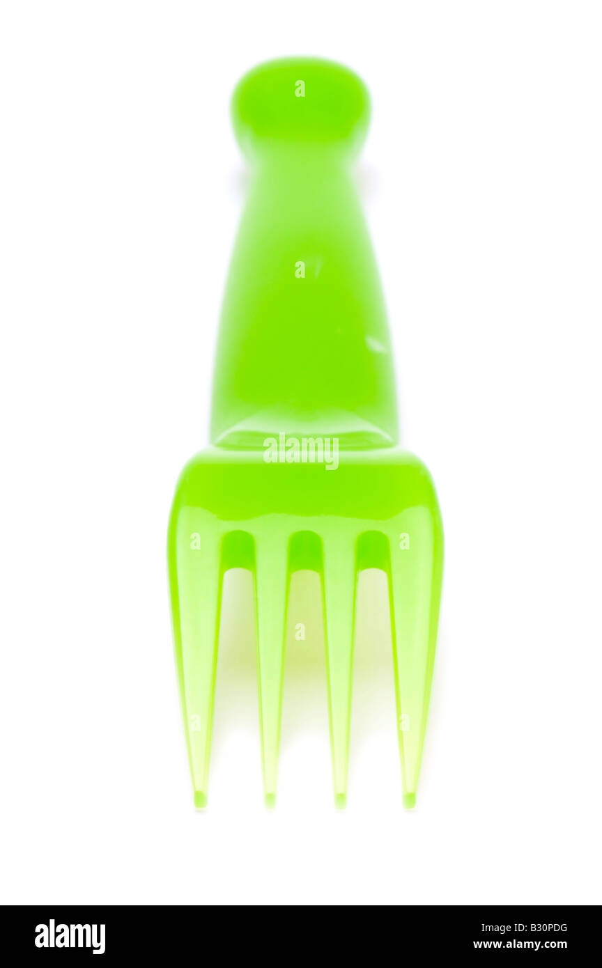 object on white kitchen utensil plastic fork Stock Photo - Alamy