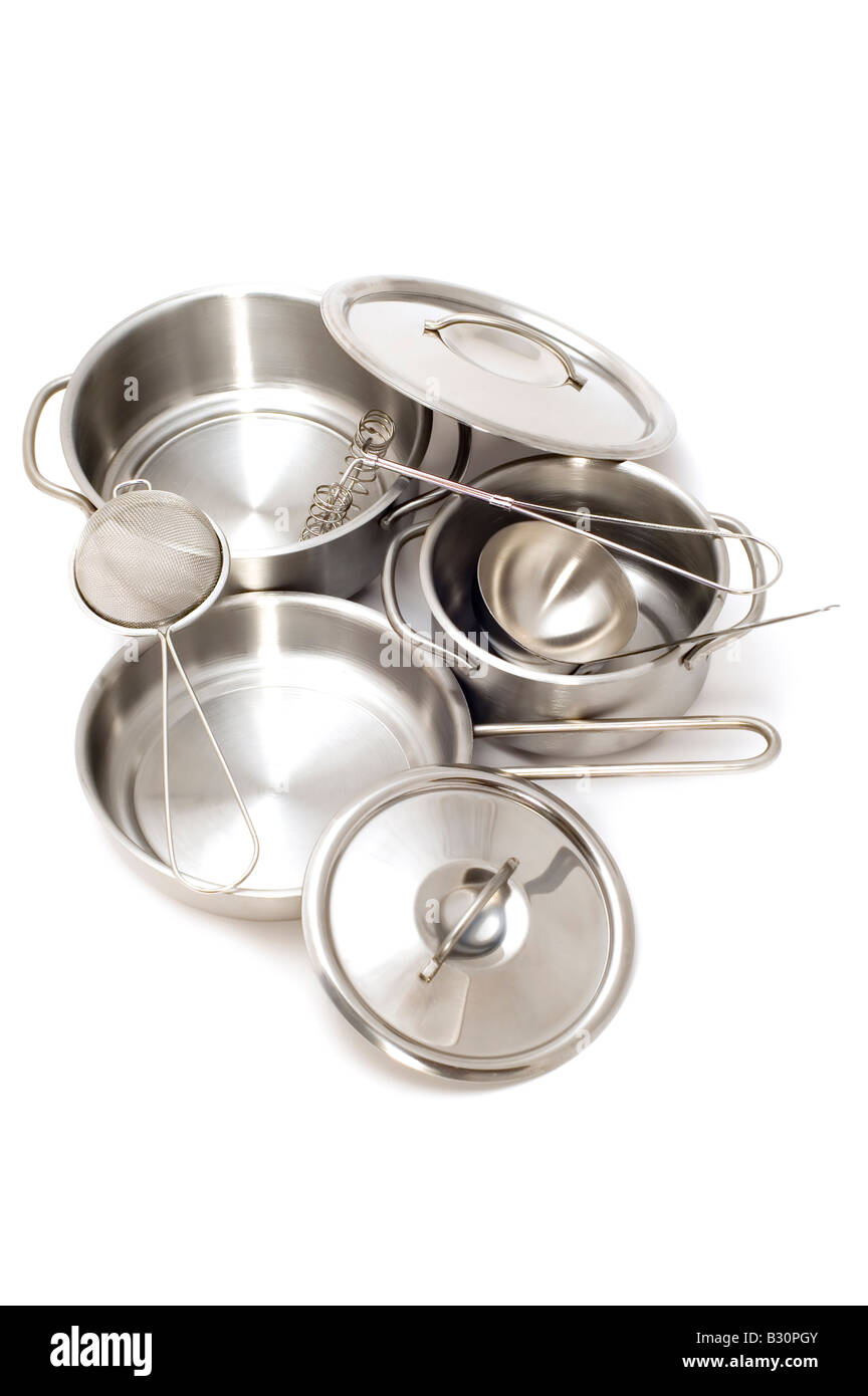 object on white Metal kitchen utensil Stock Photo - Alamy