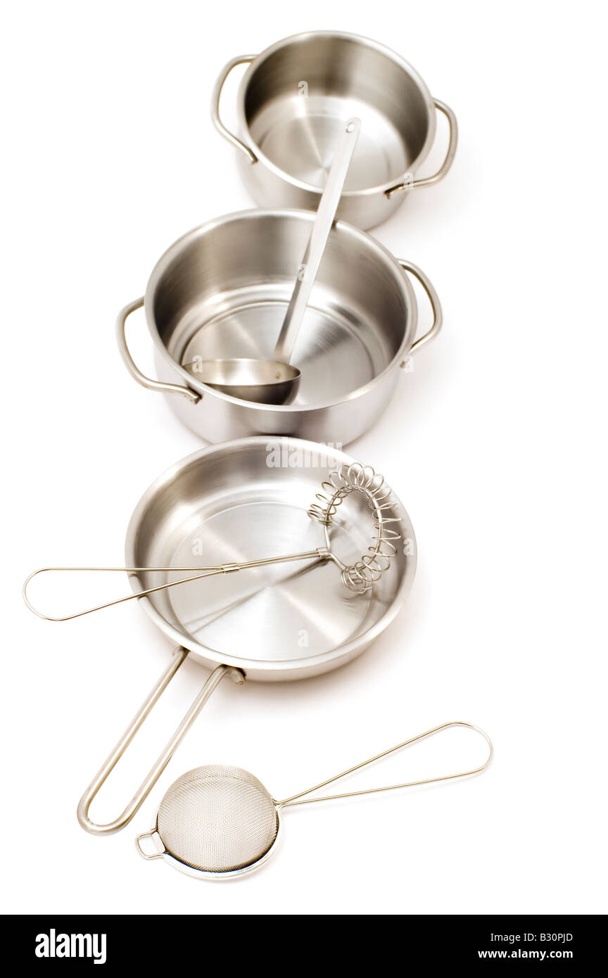 object on white Metal kitchen utensil Stock Photo - Alamy