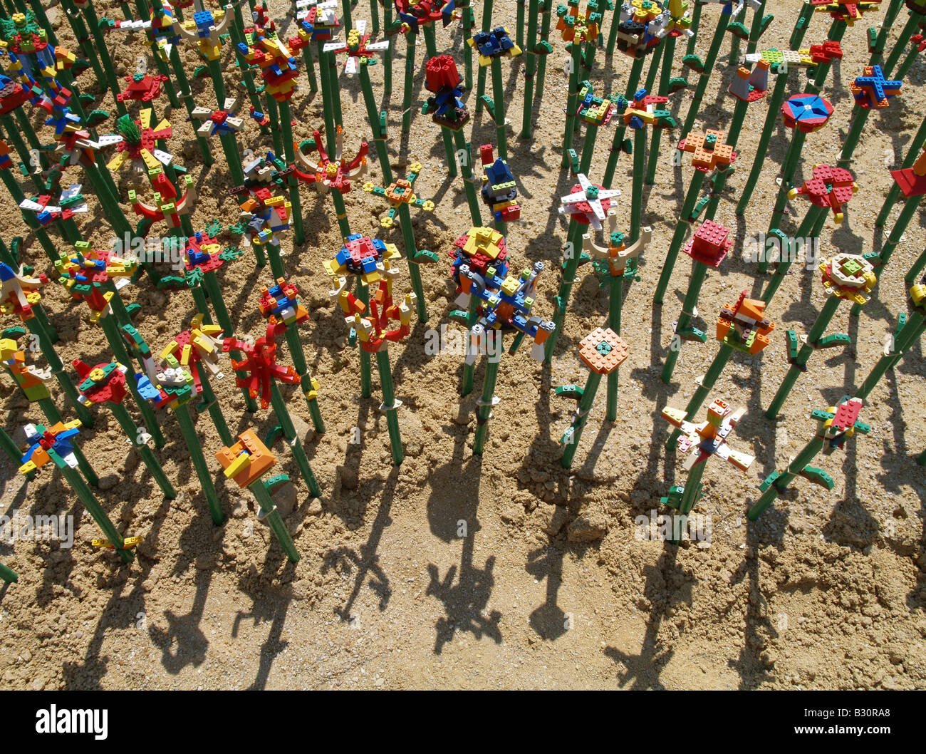 flowerbed of LEGO-flowers on the Federal Garden Exhibition 2007 Gera ...