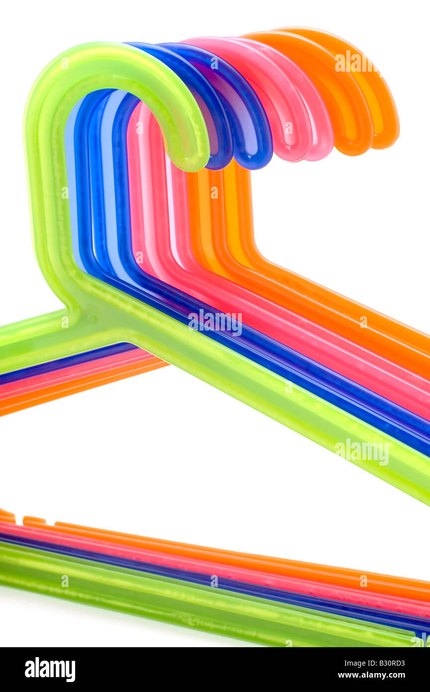 object on white color plastic hanger Stock Photo - Alamy