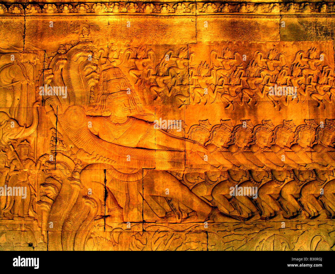 Asia, Cambodia, Angkor, Khmer-temples , Angkor Wat, Relief Stock Photo ...