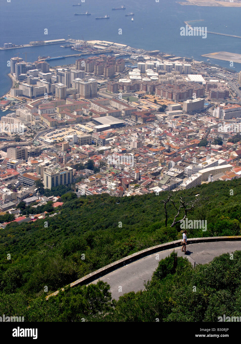 Overview of Gibraltar from the highest point Stock Photo - Alamy