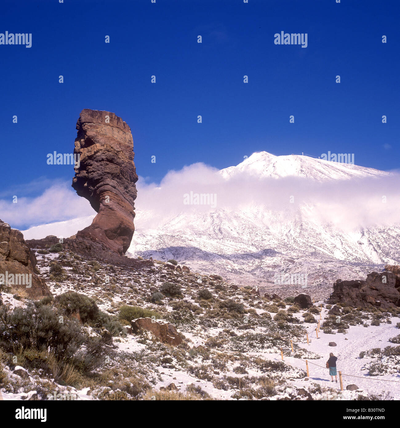 Winter snow on Mount Teide in Las Canadas National Park Stock Photo - Alamy