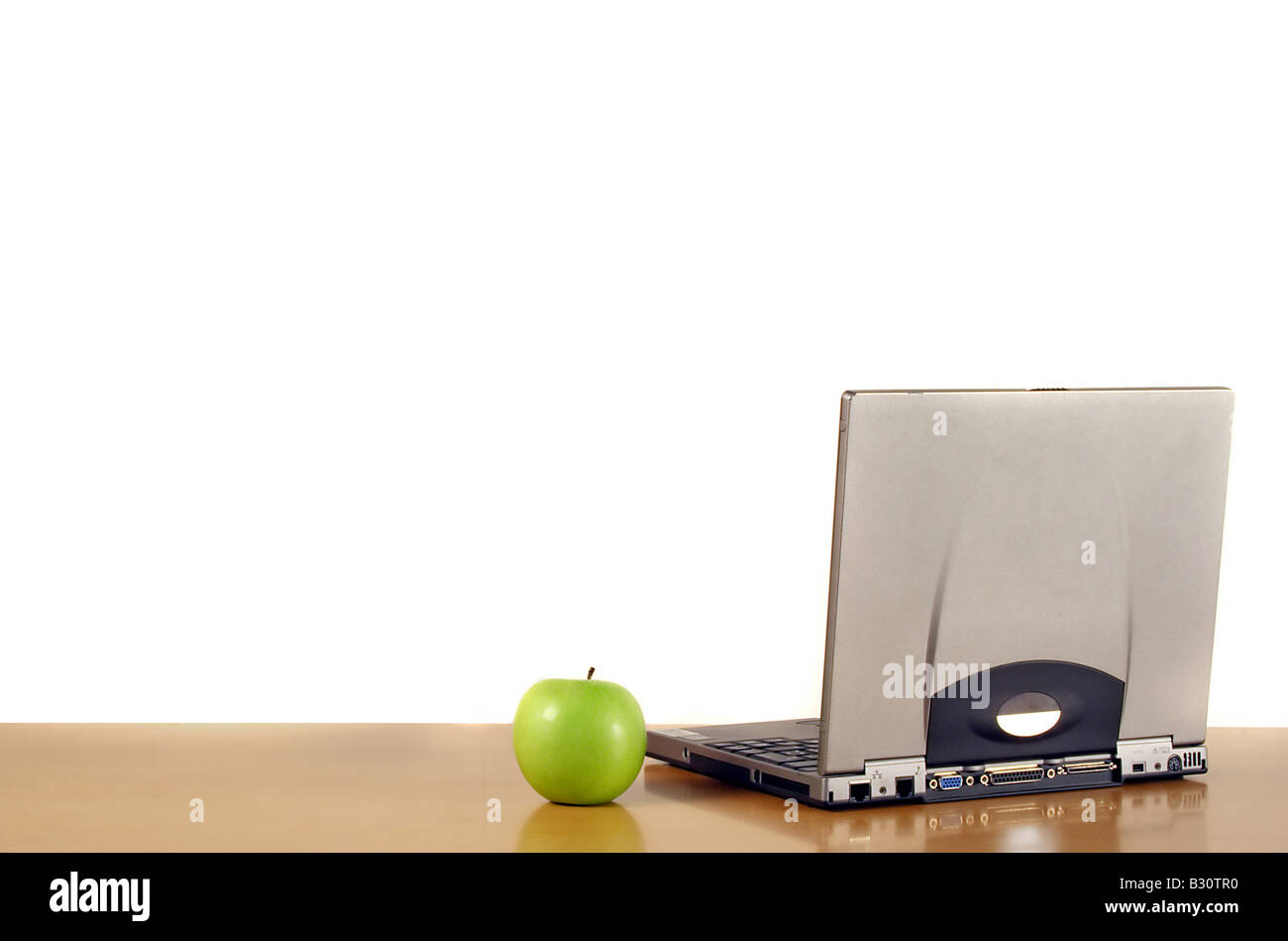 Notebook and apple Stock Photo - Alamy