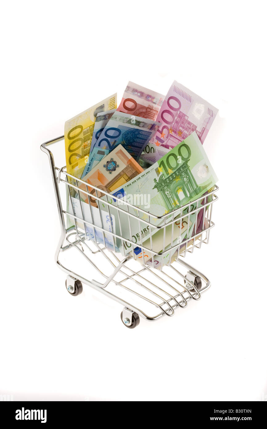 Trolley supermarket euros hi-res stock photography and images - Alamy