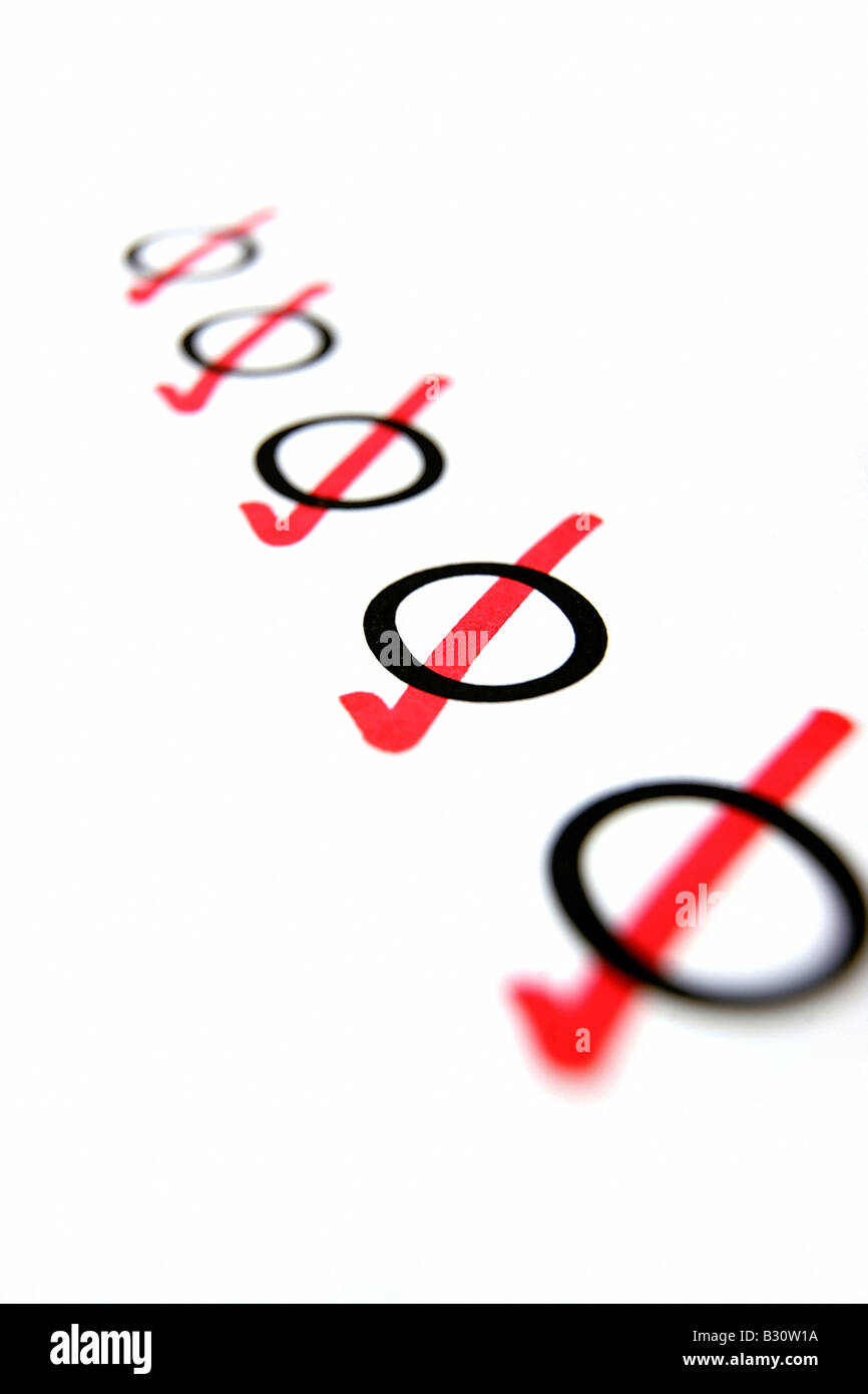 check off;tick off Stock Photo - Alamy
