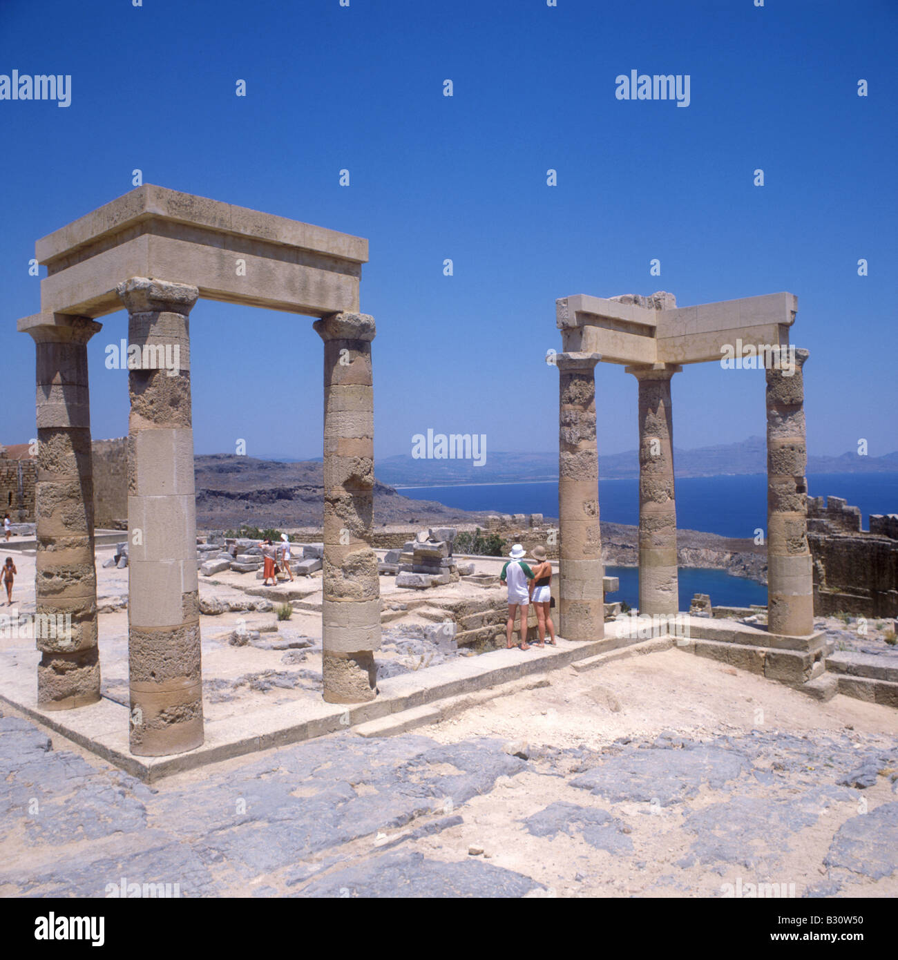 The Acropolis above Lindos on Rhodes Stock Photo - Alamy