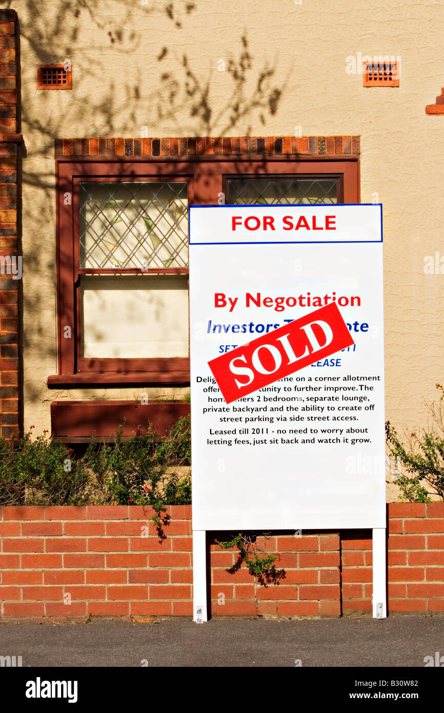 Housing Property Market / A Property Hoarding Board,displaying a "Sold ...