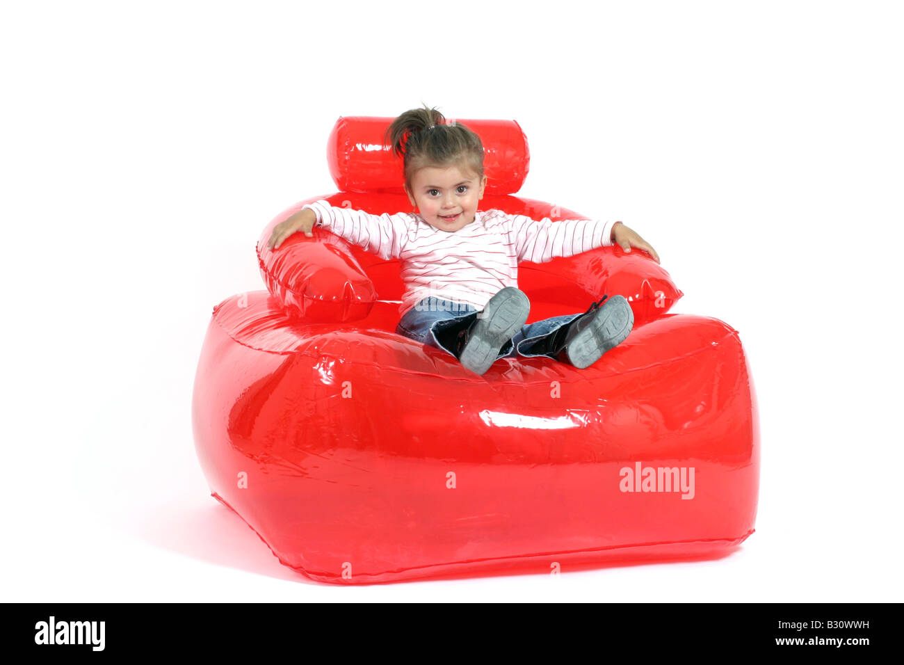 little girl in air chair Stock Photo - Alamy