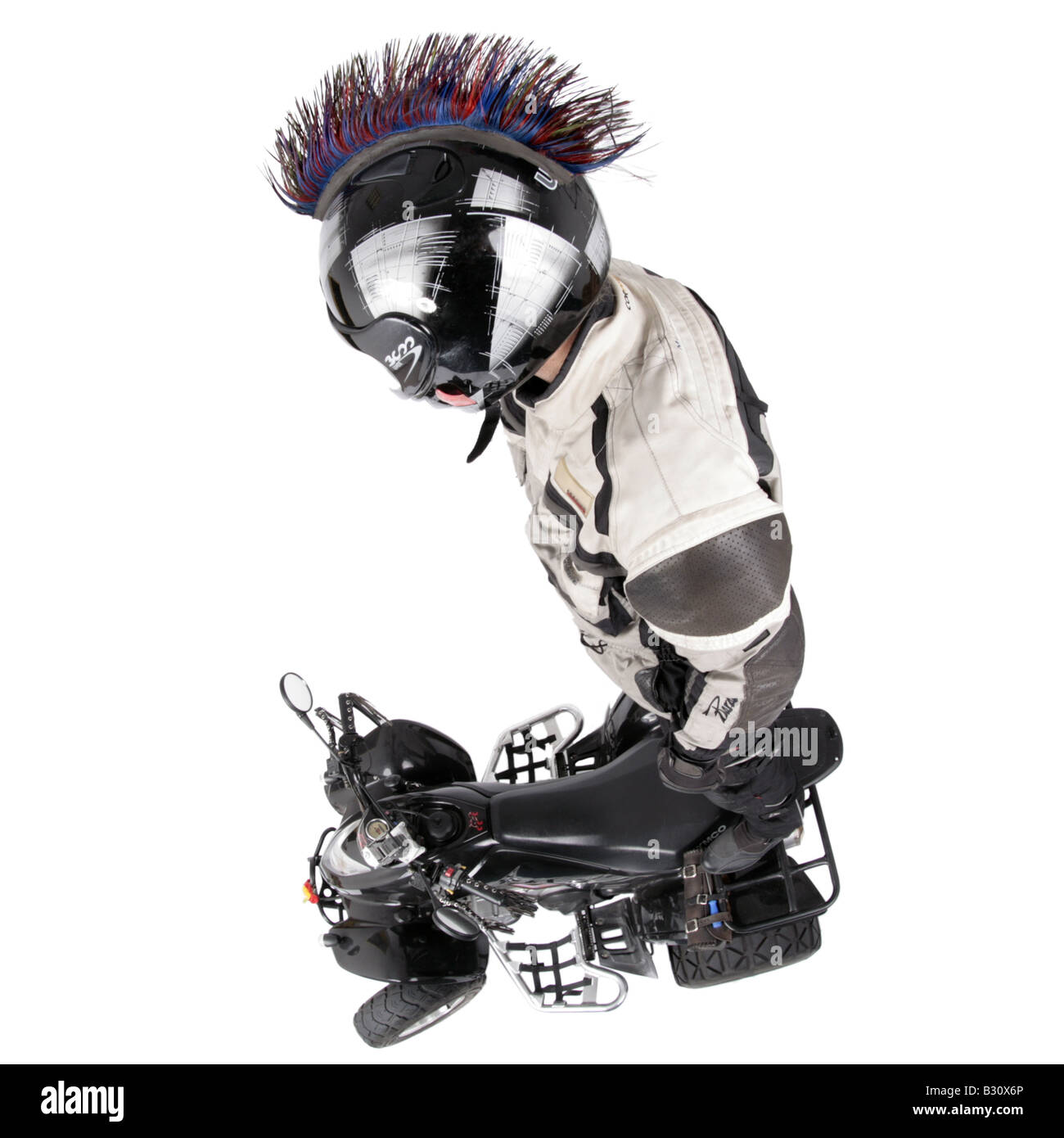 Standing on motorcycle Cut Out Stock Images & Pictures - Alamy