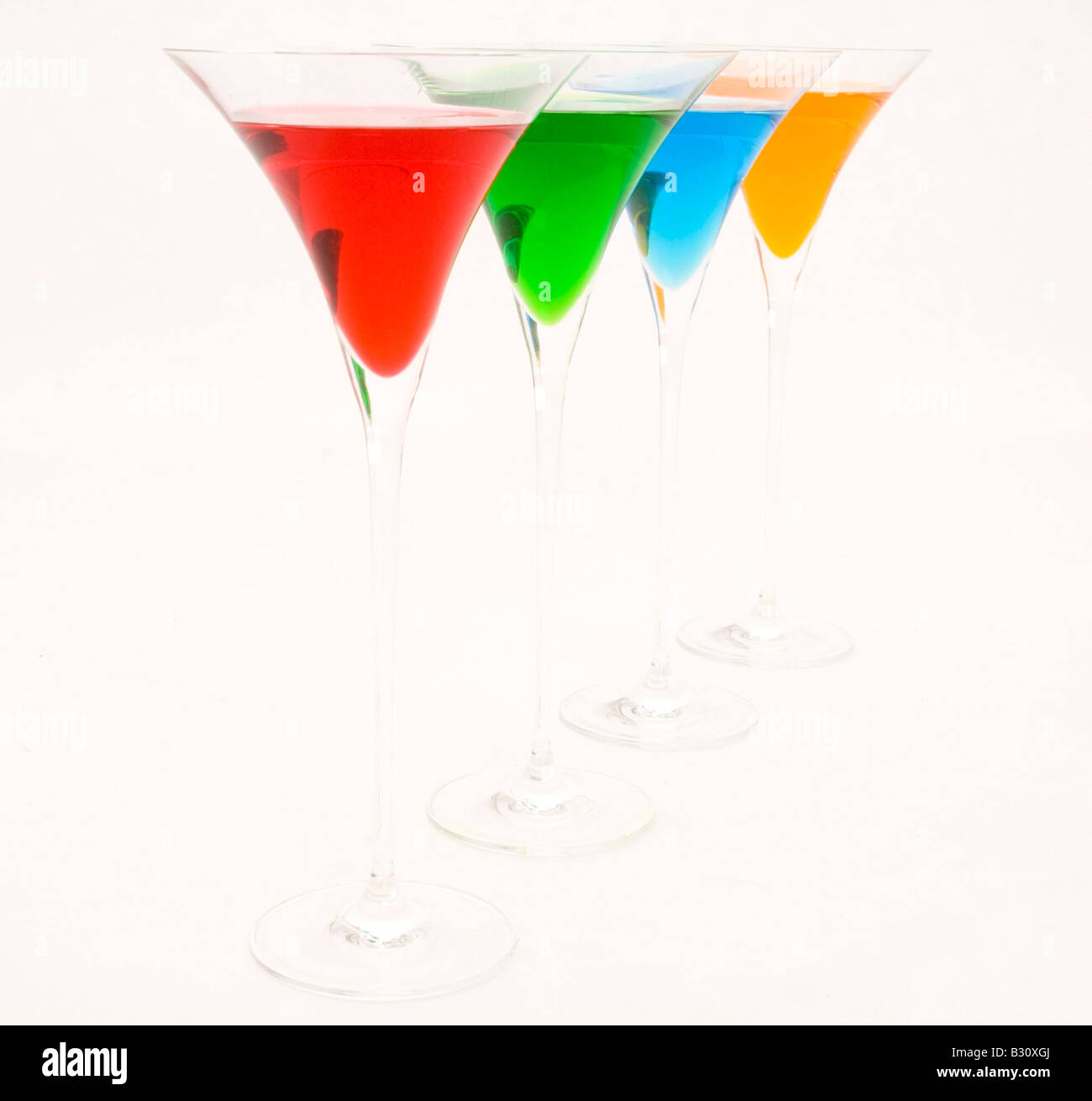 Four colorful cocktails Stock Photo - Alamy
