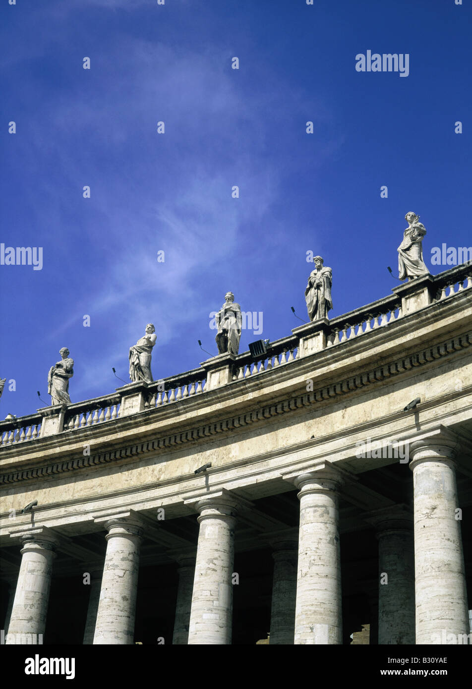 Vatican papal city St Peter's Square piazza Colonnade of Doric columns designed by Bernini in ...