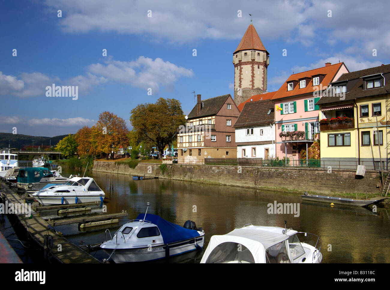 Medieval city confluence main tauber hi-res stock photography and ...
