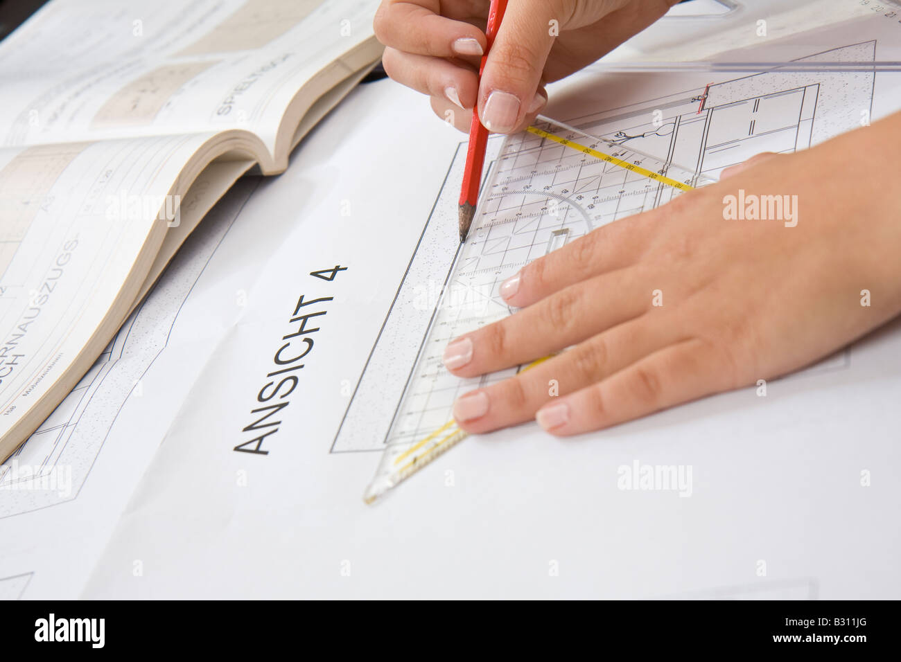 drawing of plans Stock Photo - Alamy