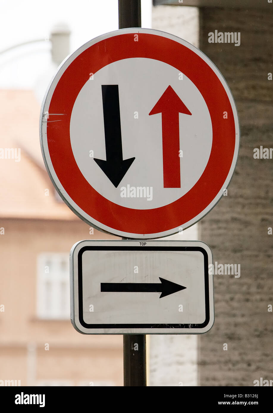 confusing traffic sign Stock Photo - Alamy