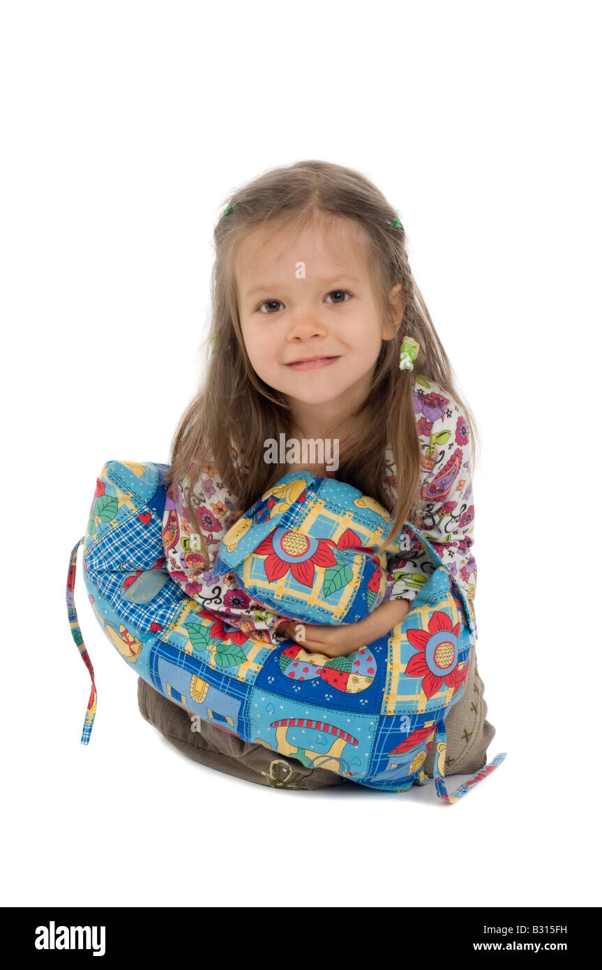 Little girl on white background Stock Photo - Alamy