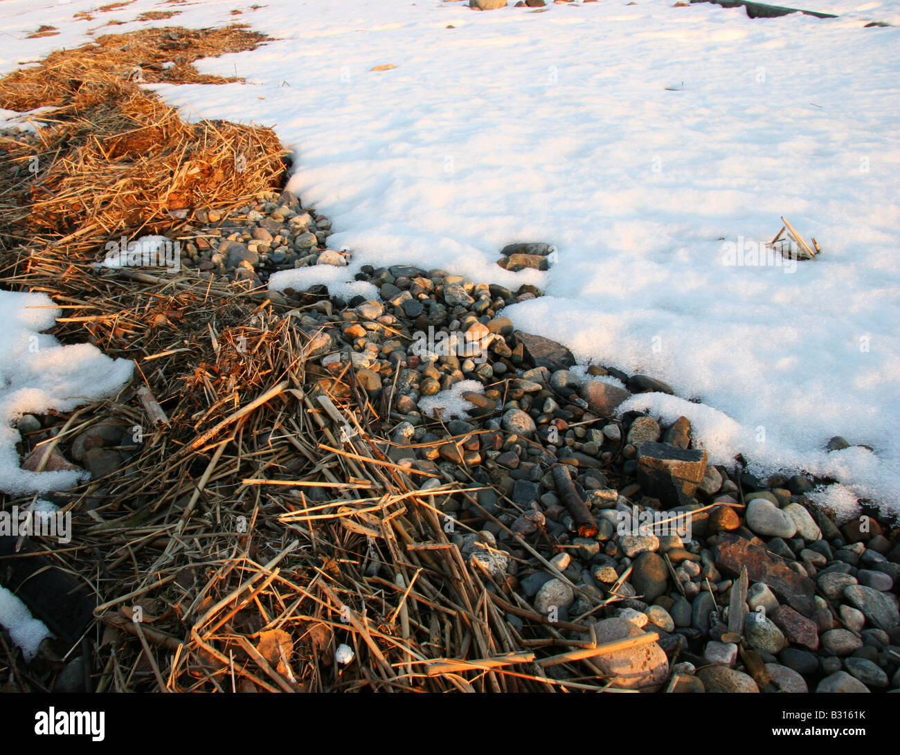 Melting and receding snow in Spring Stock Photo - Alamy