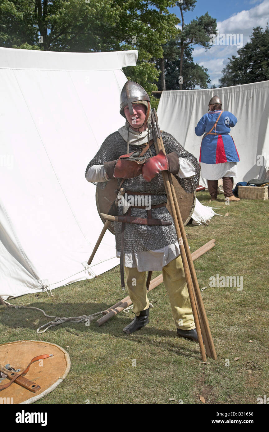 Anglo-Saxon soldier at re-enactment Stock Photo - Alamy